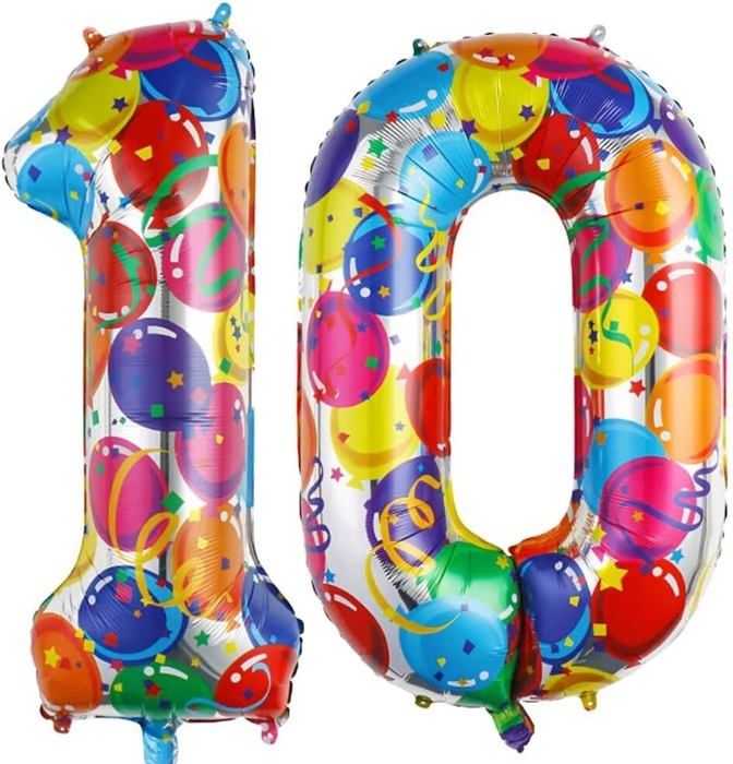 40pouces Ballon Chiffre Anniversaire 10 Color 012345678910-1920 ...