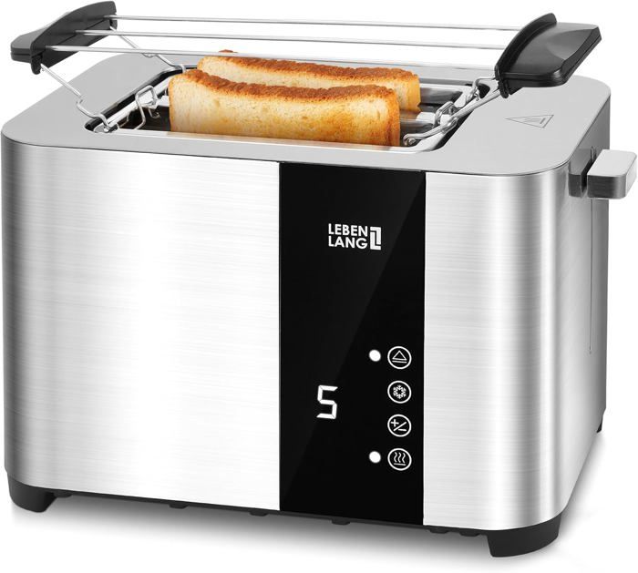Toaster Grille Pain Inox 2 Fentes Longues-Écran Tactile Led&7 Modes I ...