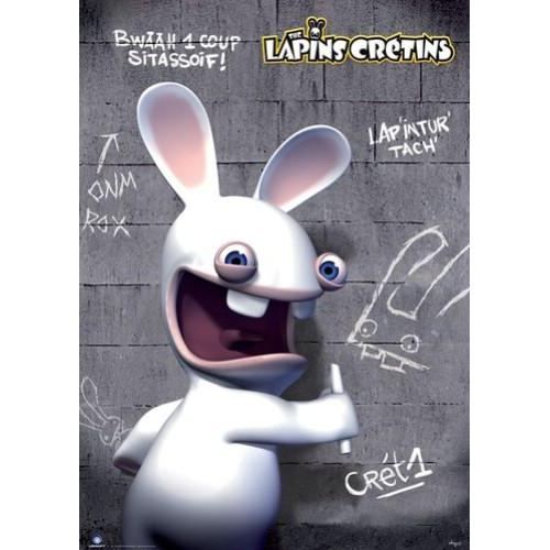 LAPINS CRETINS - Poster grand format graffiti - Cdiscount Maison
