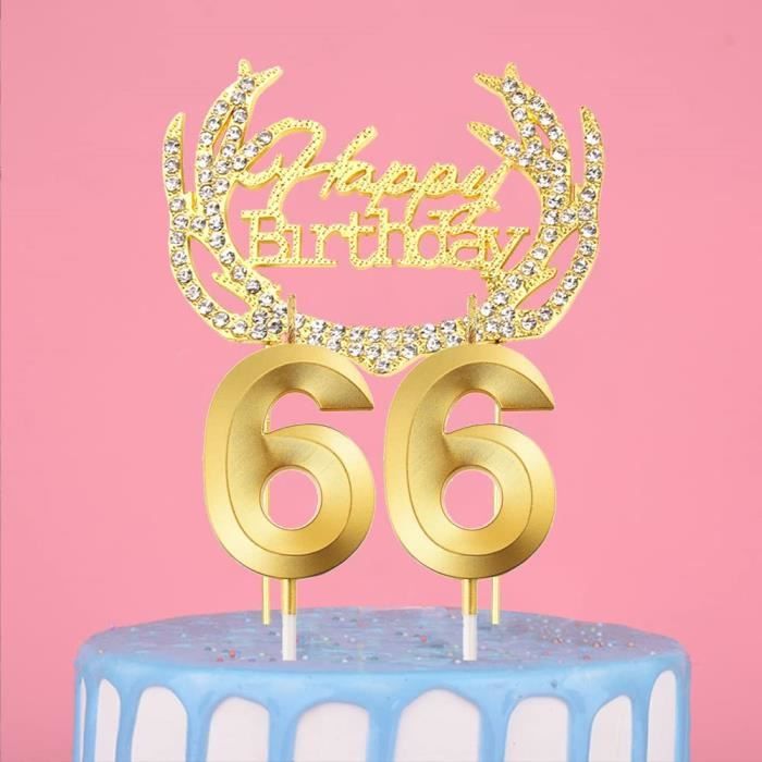 Bougies d'anniversaire 66e anniversaire,Chiffre de bougies d ...