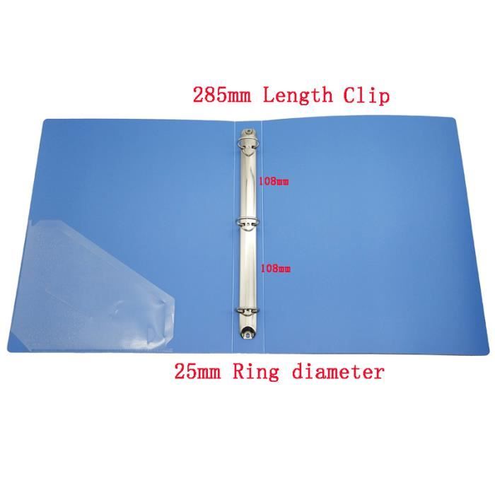 A4 bleu 3 anneaux - Dossier en cuir PU de bonne qualité, 4 anneaux (25mm de diamètre), Noir ...