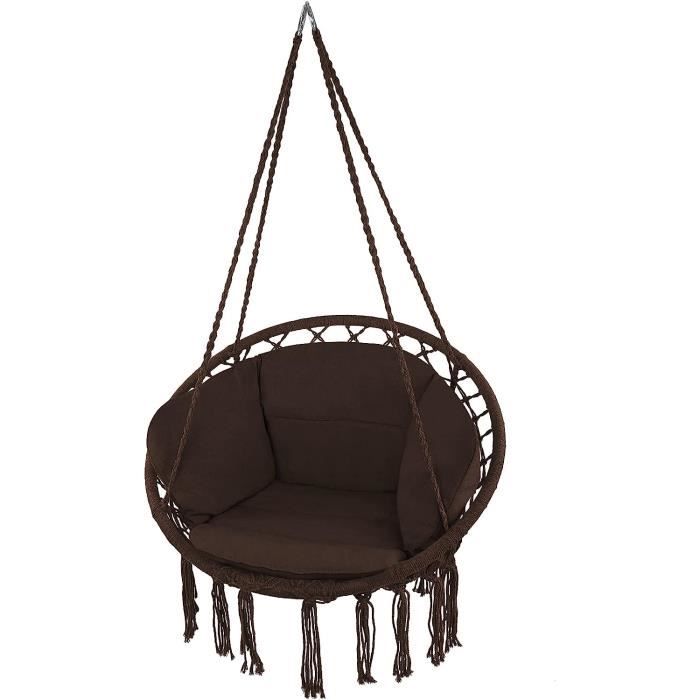 Fauteuil Suspendu Siège Suspendu Extérieur Balancelle Macramé Interieur ...