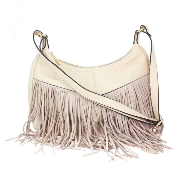 Sac à main frange beige Beige - Cdiscount Bagagerie - Maroquinerie