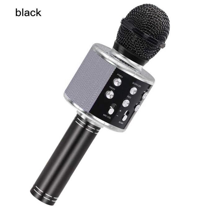 Black Pas de lumière WS858 Bluetooth Microphone sans fil portable ...