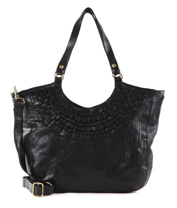 CAMPOMAGGI Sac shopper noir en cuir pour femme - Woven Leather Bags ...