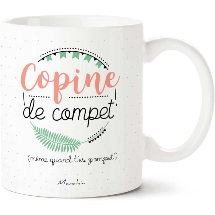 Mug Cadeau Copine - Copine De Compet' - Boite Kraft - Imprimé En France ...