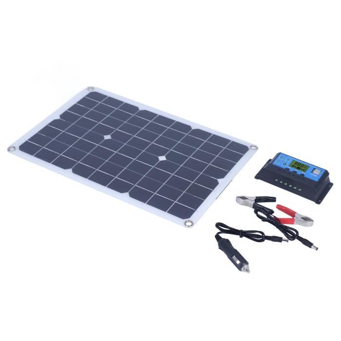 HURRISE Panneau solaire portable Panneau de charge de batterie solaire 50W monocristallin DC 18V ...