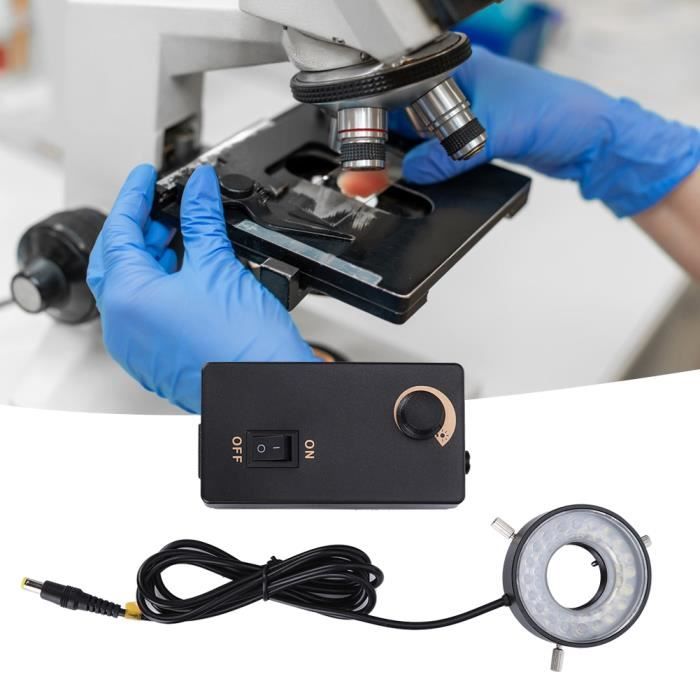 HURRISE Accessoire pour microscope Lampe LED de luminosité réglable d'anneau de source pour ...