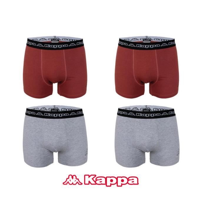 Boxer Homme KAPPA Pack de 4 Boxers 100% Coton - Multicolor - Rouge ...