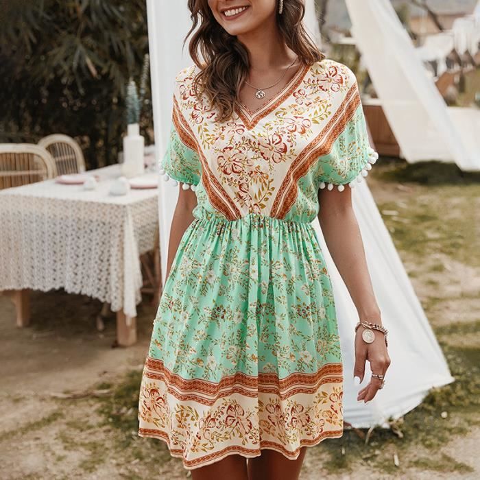 Mini Robe D'été À Manches Courtes Pour Femmes Robe Sexy À Manches ...