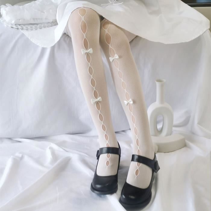 Bas en résille pour femmes, blanc, Sexy, doux, Mori fille, Style Lolita ...