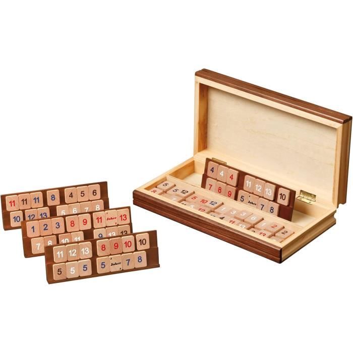 Philos - Rummy - Jeu de Société en Coffret en Bois de Pin et Noyer ...
