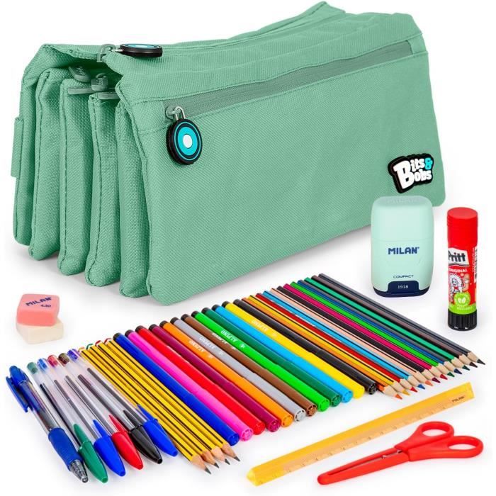 Ensemble De Trousse Scolaire Quadriple Avec 4 Fermetures Éclair Et ...