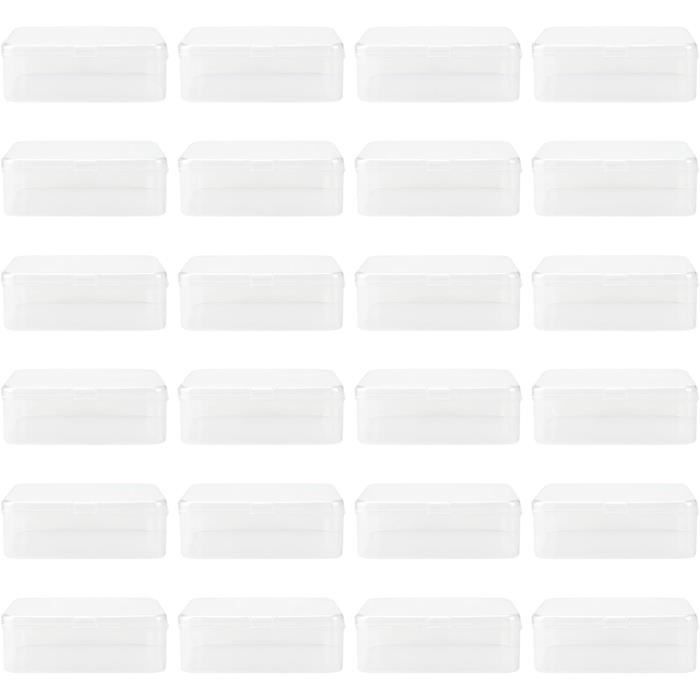 PINGEUI Lot de 24 mini boîtes de rangement en plastique avec couvercle ...