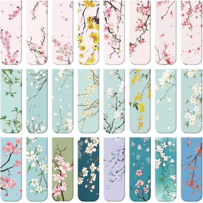 48 Pièces Marque-Pages Magnétiques, 24 Styles Signets Marque Page ...