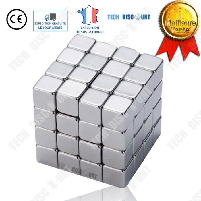 Jouet magnétique - TD® - Cube - 216 cubes - 5mm - Argent - Pour enfants ...