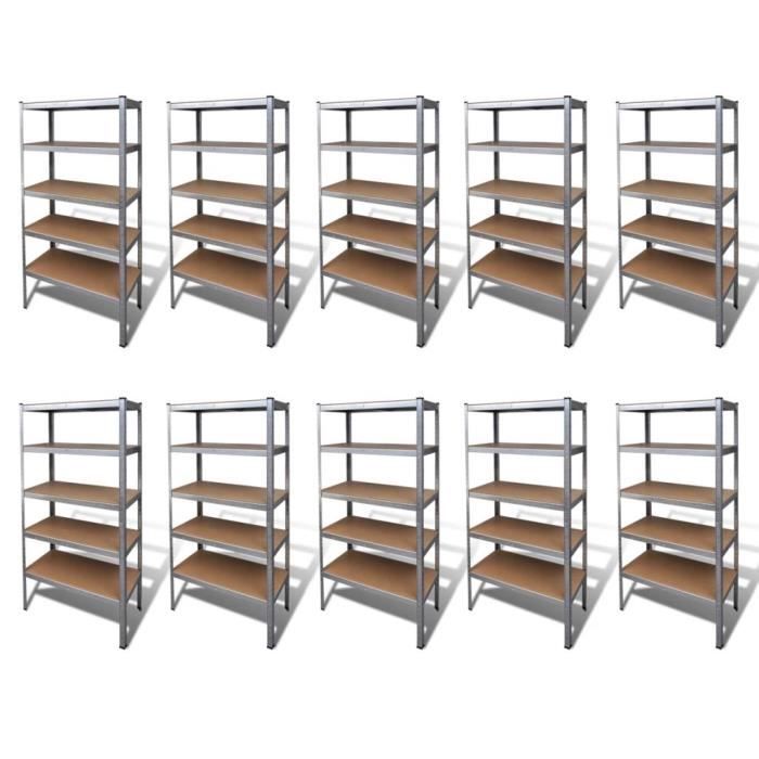 Ensemble rack de stockage robuste 10 pièces Brun - Cdiscount Bricolage