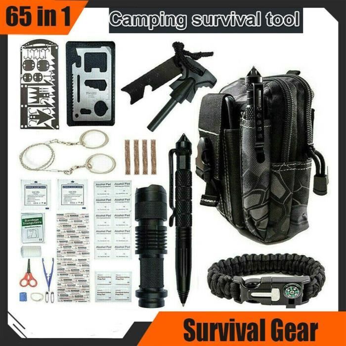 Kit de Survie d'urgence 65 en 1 Multi-Outils De Survie Vitesse Kit ...