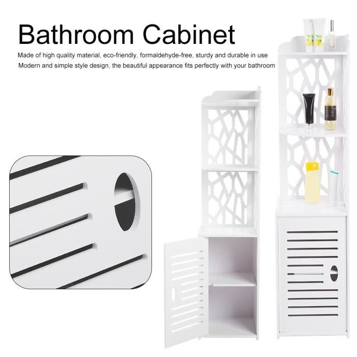 Meuble colonne de Salle de Bains - Armoire Toilette Blanc en Plaque ...