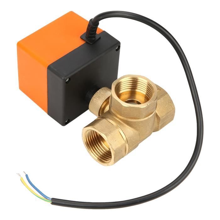 Boule motorisée à 3 voies électrique, laiton DN25 G1 Vanne électrique à boule motorisée à 3 ...