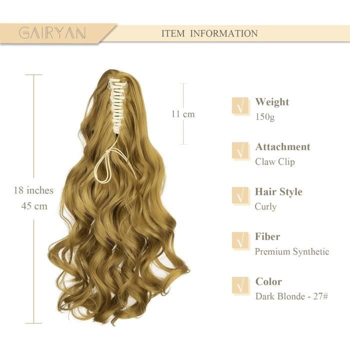 Postiche Queue De Cheval Postiche Extension De Cheveux Synthetique Claw ...