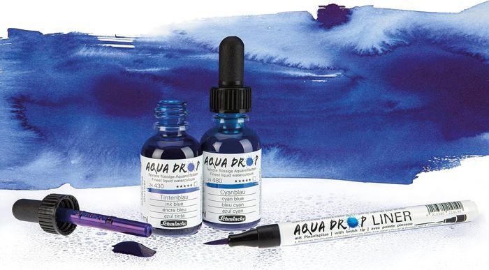 Aqua Drop,Aquarelle Liquide,5 X 30 Ml Couleurs Pour Glacis + Liner Avec ...