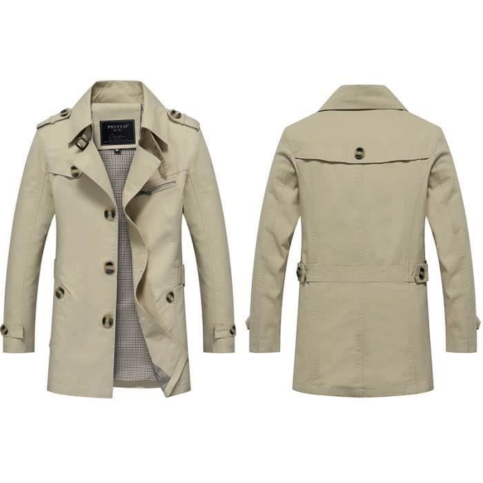 Blouson homme - FUNMOON - Blouson à boutonnage simple - Coton - Coupe ...