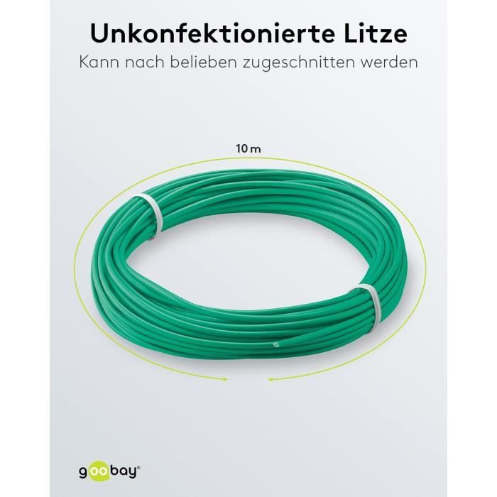 55042 Toron De Cuivre Isolé,Vert,10M Longueur De Câble,1.1Mm Diamètre ...