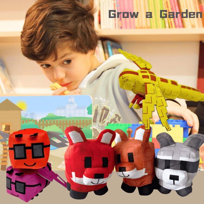 Peluche animal de jardin 20 cm, raton laveur et renard roux, peluche de ...