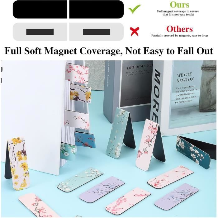 48 Pièces Marque-Pages Magnétiques, 24 Styles Signets Marque Page ...