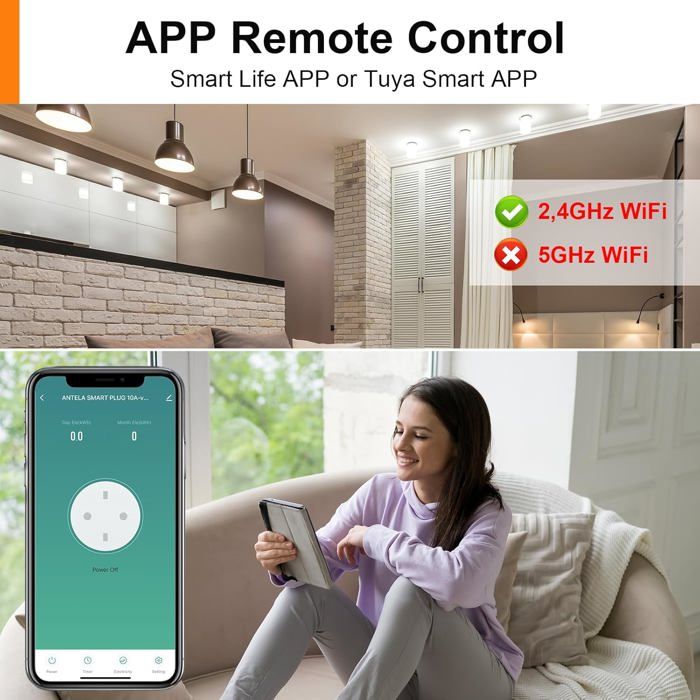 Prise connectée intelligente-KAL-Mini prise connectée WiFi 16A,suivi ...