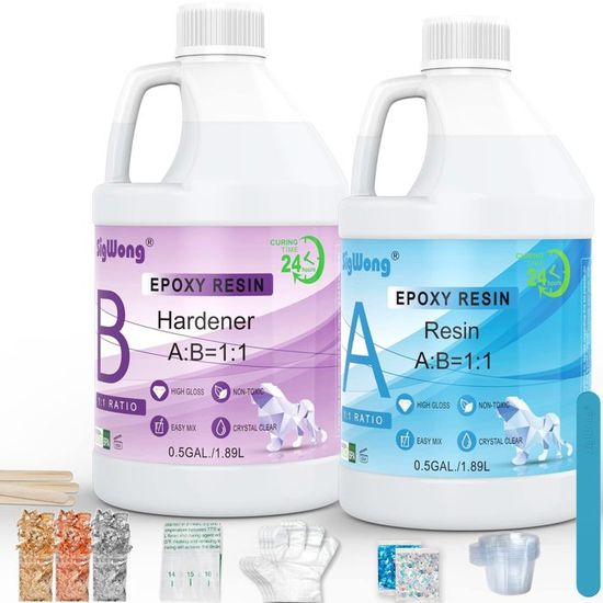 Resine Epoxy TransparenteKit - 1: 1 Ratio Revêtement en Résine époxy Cristalline, Epoxy Resin ...