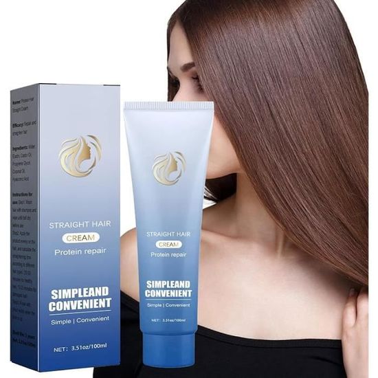 Creme De Lissage Cheveux Protein Hair Straightening Cream Keratine ...