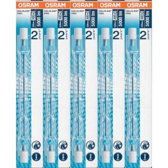 Osram Lot de 5 - ampoules halogène Haloline Pro R7s 118mm 230V 230W ...