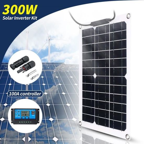 Panneau solaire flexible 300 W 18V monocristallin réseau avec contrôleur de charge solaire 100A ...