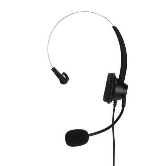 Casque mono avec microphone H360D‑QD monaural Casque simple face noir ...