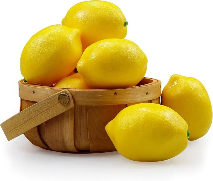 12 Pcs2,9"X 2"Citrons Jaunes Artificiels, Faux Citrons Pour La ...