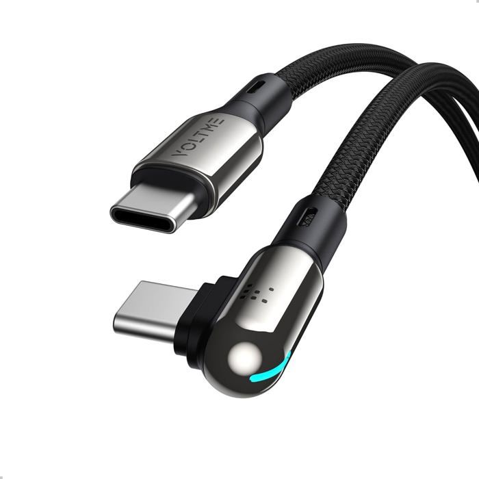 Noir5 Cable Stark Forme en L Cable USB C vers USB-C PD 100W 5A Nylon ...