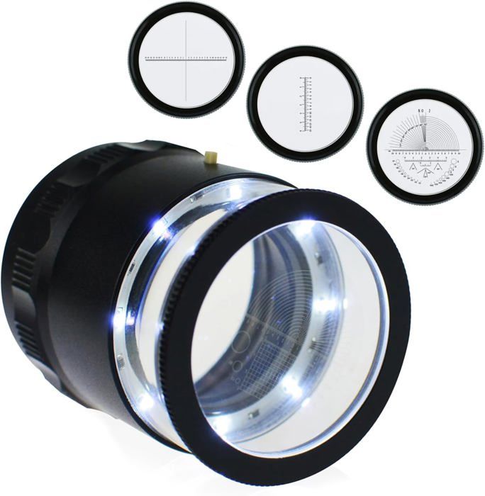 Loupe Grossissante X10 Avec 4 Tableaux En Verre, 8 Lumières Led 25 Mm ...