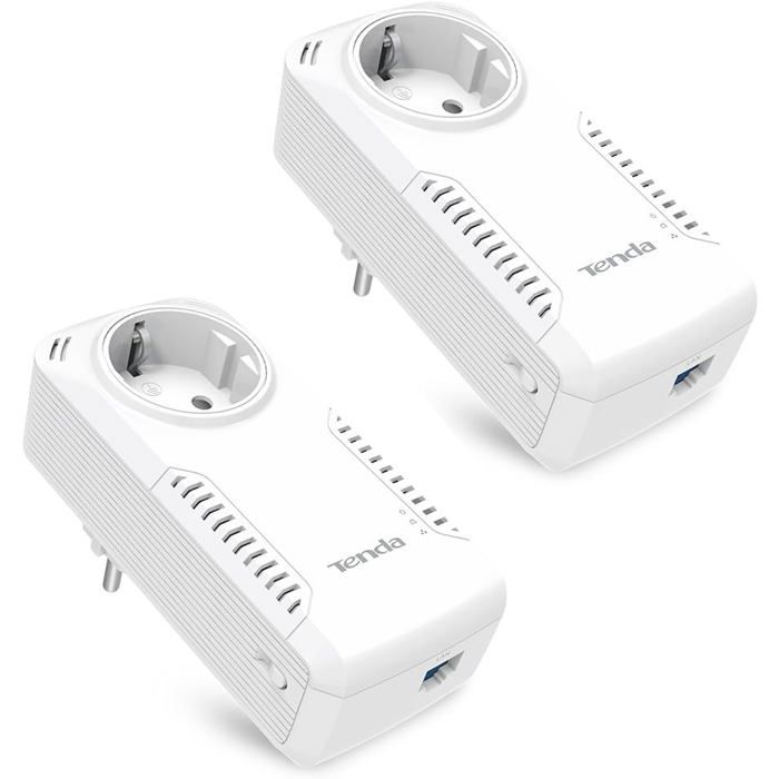 Tenda CPL AV1000 Powerline Adapter Integrated Socket HomePlug AV2 2 ...