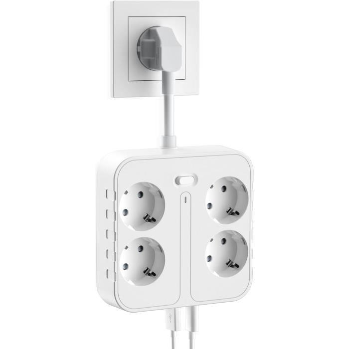 Multiprise Avec Interrupteur, Multiprise Murale Avec 3 Usb A Et 1 Type ...