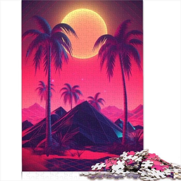 Puzzle en bois 1000 pièces - Synthwave Sunset Melodies - Jeu de couple ...