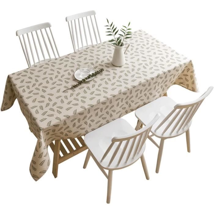Motif de Feuille Nappe en Lin et Coton Couverture rectangulaire de ...