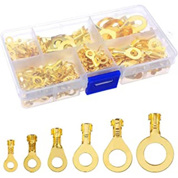 Lot De 240 Ouvert Baril Fil À Sertir Connecteur Kit - Non Isolées Cuivre Anneau Cosse Terminaux ...