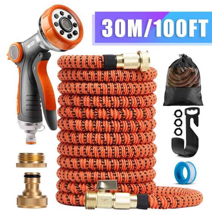Tuyau d'Arrosage Extensible 30M - OUTAD - Résistant et Léger - Avec ...