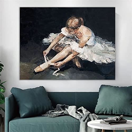 Tableau Murale Ballet Danse Fille Toile Tableau Peinture Maison Salon ...