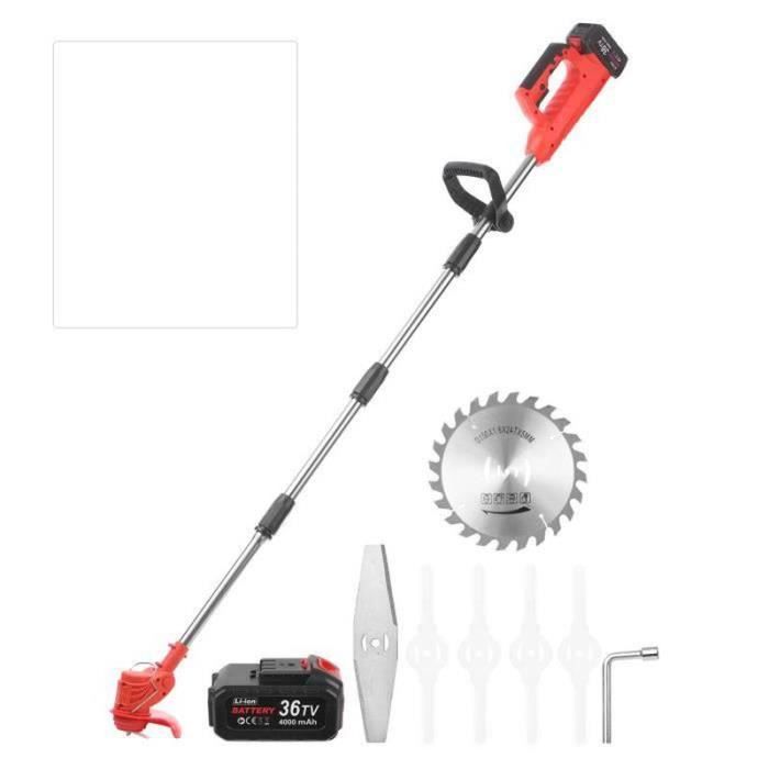 KKmoon Coupe-herbe sans fil Tondeuse 21V alimenté par batterie Weed Eater Débroussailleuse ...