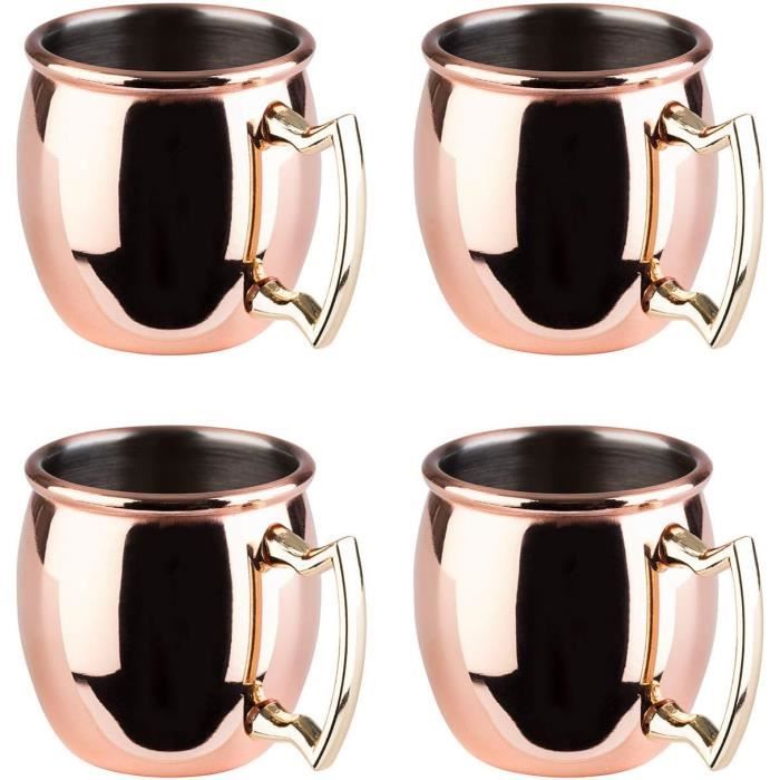 4 Mini Mugs Moscow Mule, 50 Ml, Verres À Shot, Shots, Mugs En Acier ...