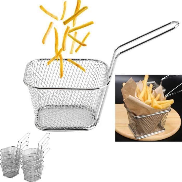 GD11073-8pcs Paniers à cuisson Paniers à frites en acier inoxydable ...