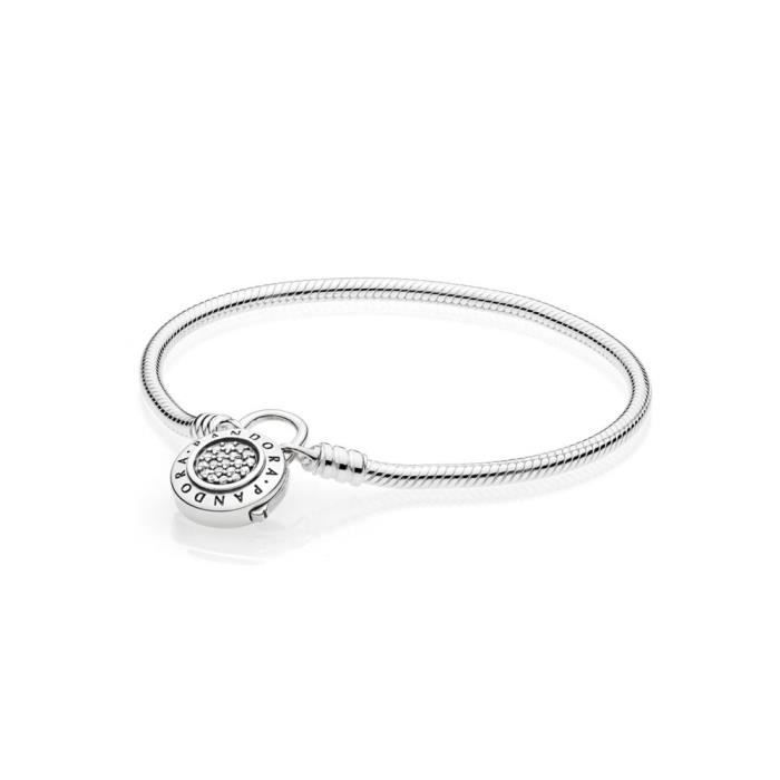 PANDORA BRACELET MOMENTS EN ARGENT, CADENAS SIGNATURE PANDORA 597092CZ ...